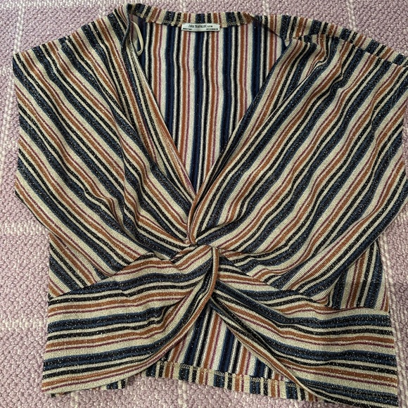 Tops | Zara Multicolor Shimmer Top | Poshmark